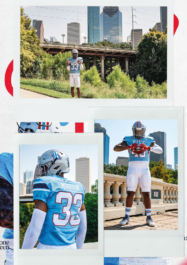 Rice Owls révèle des uniformes alternatifs sur le thème des Houston Oilers